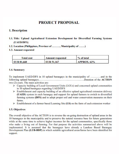 FREE 10 Agricultural Project Proposal Samples Engineering Extension Development 