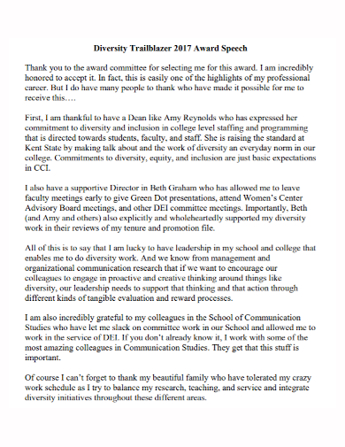 Short Thank You Speech For Business Award Coverletterpedia