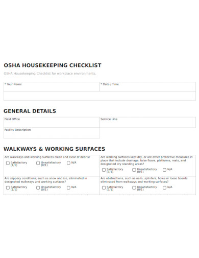 FREE 3 Workplace Housekeeping Checklist Samples In PDF Profilartis