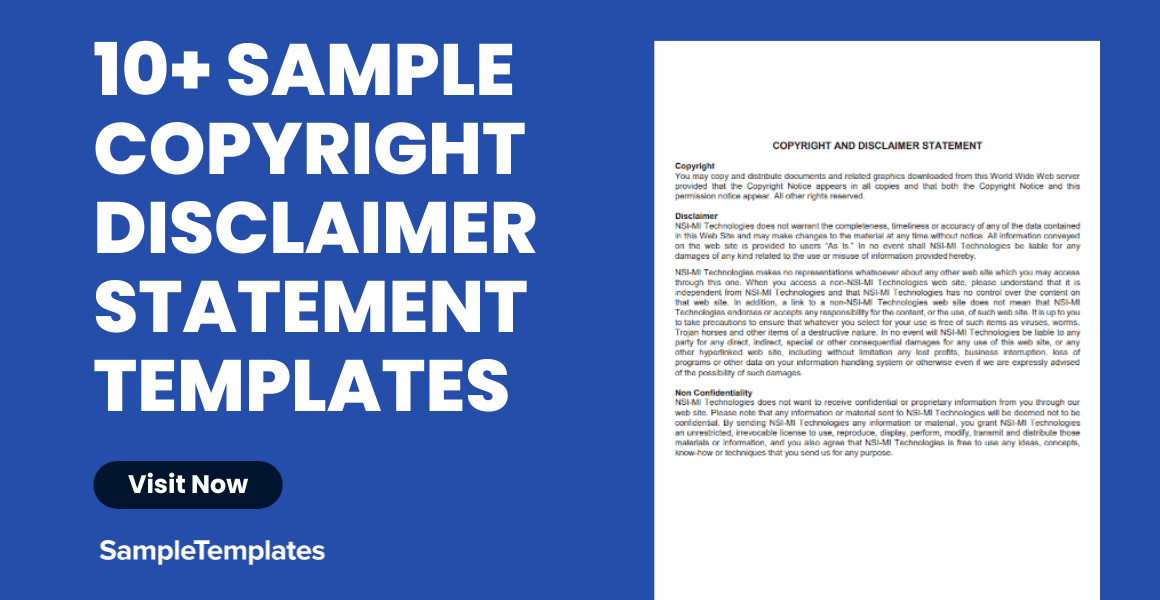 FREE 10 Copyright Disclaimer Statement Samples In PDF DOC FREE 10 Copyright Disclaimer Statement Samples In PDF DOC