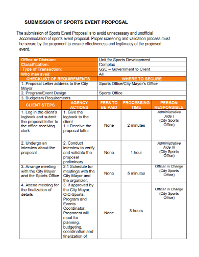 FREE 14 Sports Event Proposal Samples Day Sponsorship Management 
