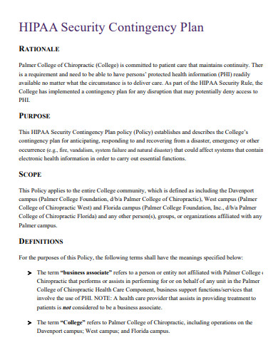 Contingency Planning Policy Statement Sample What Is Contingency 