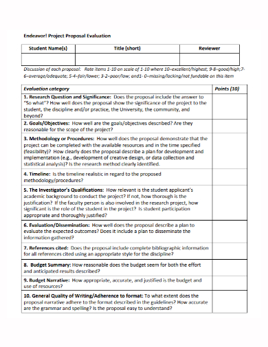 FREE 10 Project Evaluation Proposal Samples In PDF DOC