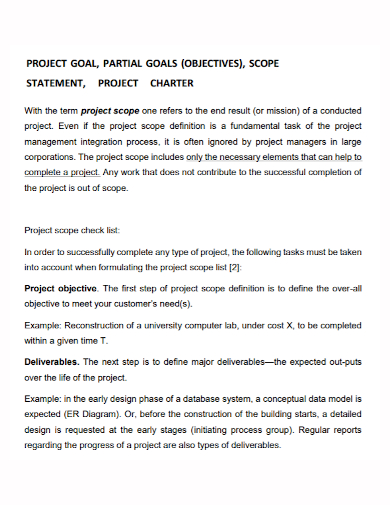 FREE 10 Project Goal Statement Samples In PDF DOC