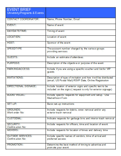 FREE 10 Event Brief Samples In PDF MS Word Google Docs