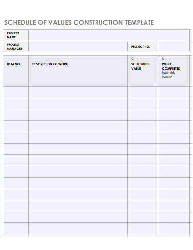 FREE 10 Schedule Of Values Samples In PDF MS Word
