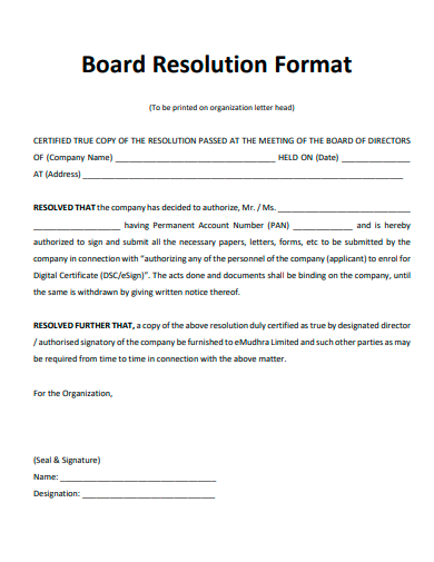 FREE 10 Board Resolution Samples In PDF
