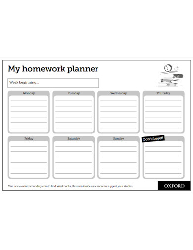 FREE 8 Homework Planner Samples In PDF