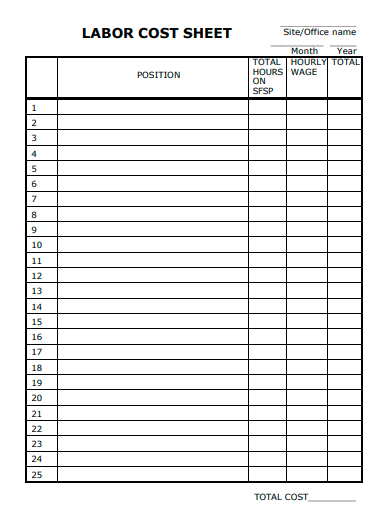 FREE 50 Cost Sheet Format Samples In PDF