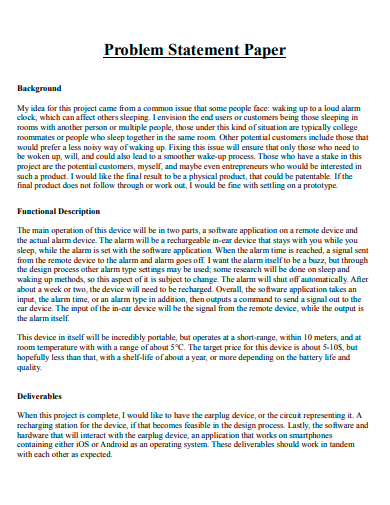 FREE 50+ Problem Statement Samples in PDF | MS Word
