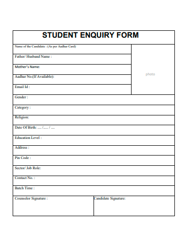 FREE 30 Enquiry Form Samples In PDF MS Word