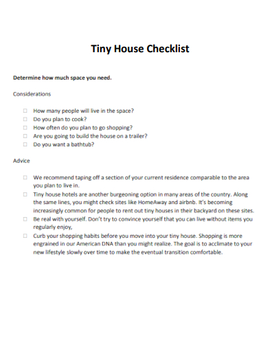 FREE 30+ House Checklist Samples in MS Word | Google Docs | Apple Pages | PDF